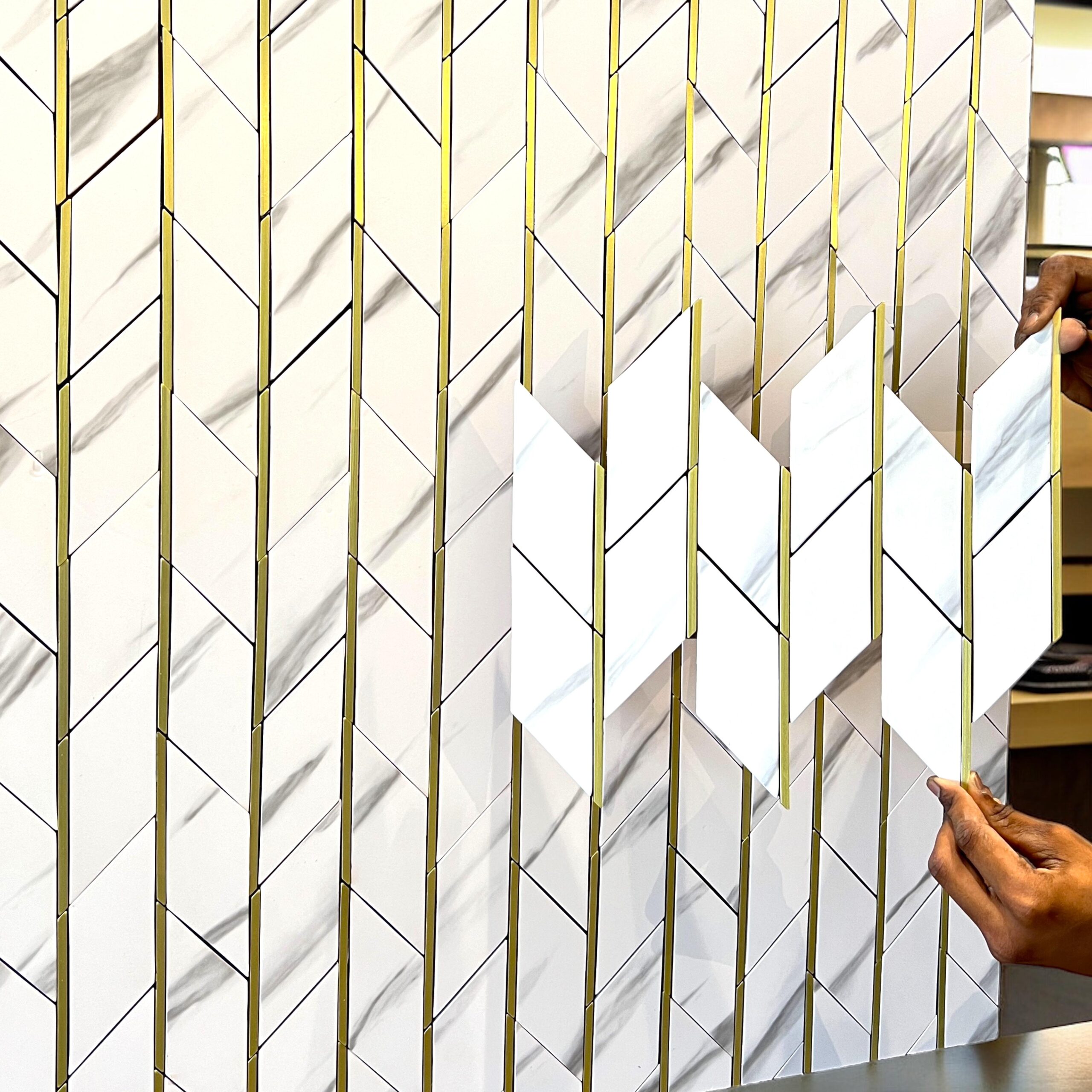 White Self Adhesive Mosaic Tile - Home Sajawat